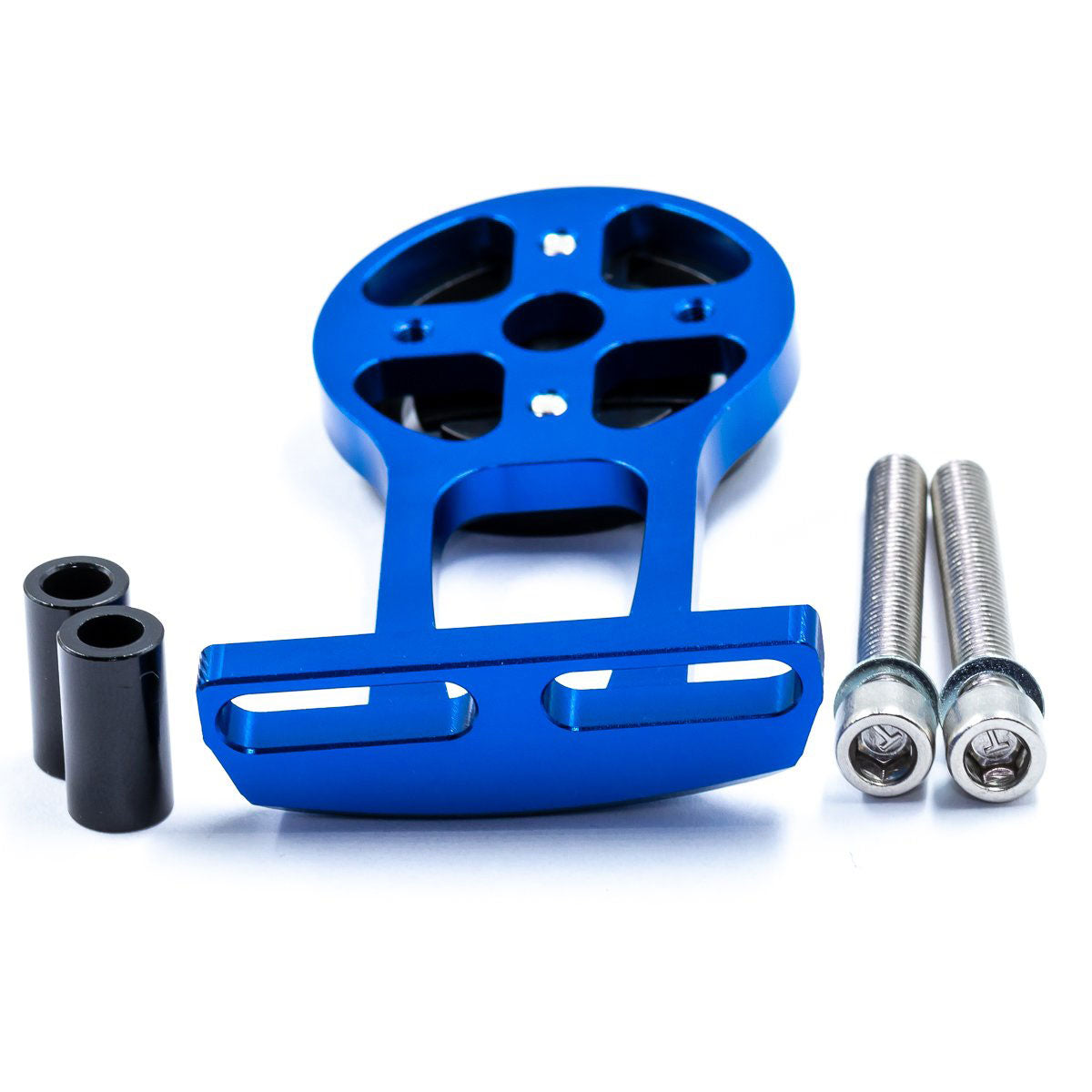 Blue, lightweight aluminium stem out front GPS computer mount, nuts and ...